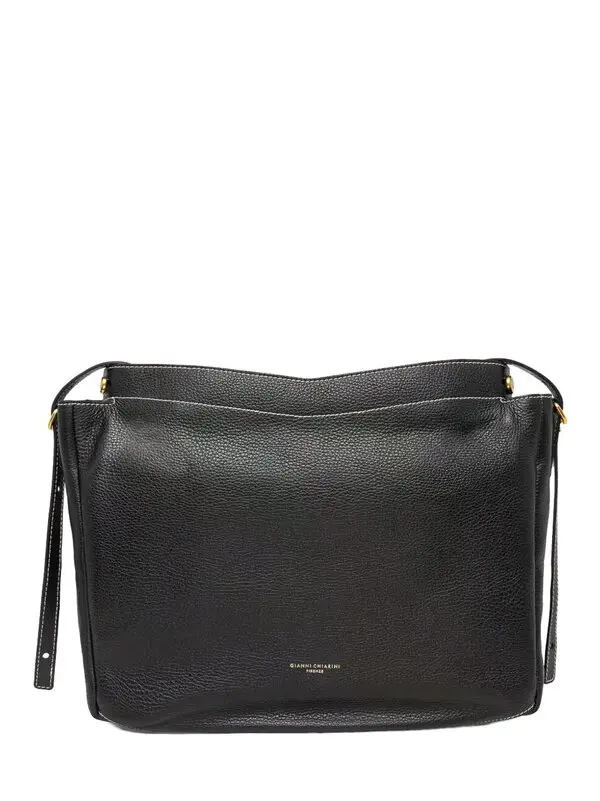 GIANNI CHIARINI Ottavia Textured-leather Shoulder Bag - Black