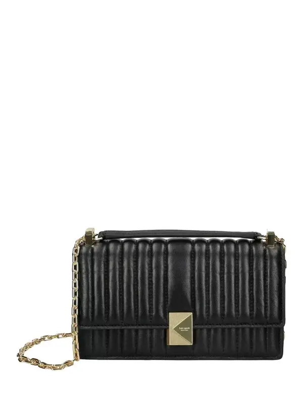 Kate Spade New York Deco Quilted Leather Shoulder Bag - Black