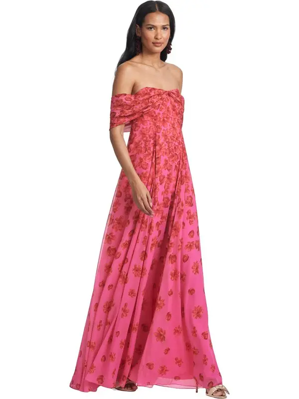 Sachin & Babi Kennedy Printed Gown - Rose Vermilion