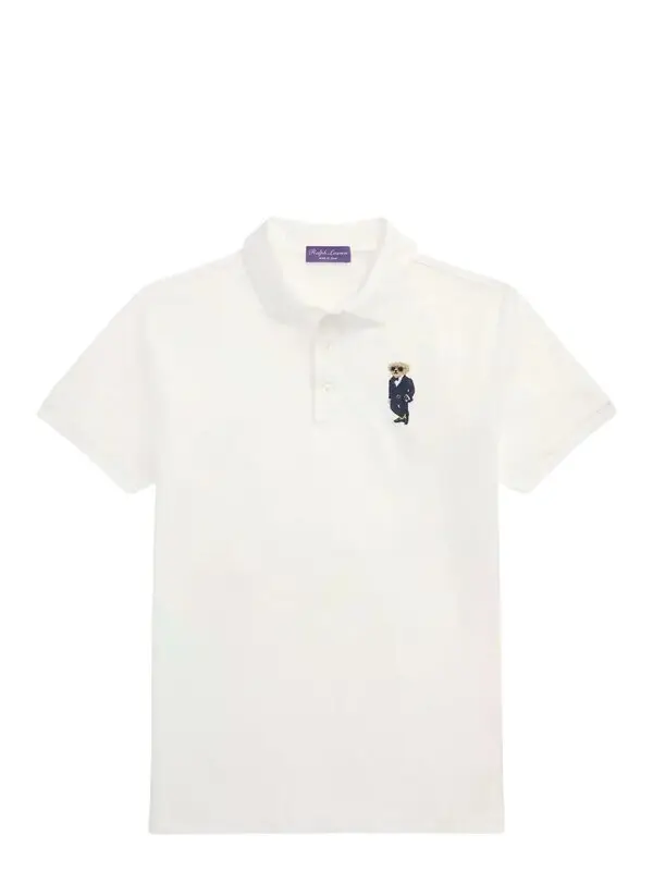 Ralph Lauren Purple Label Embroidered Polo Shirt - White