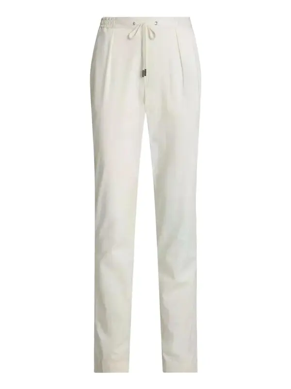 Ralph Lauren Purple Label Pleated Drawstring Trousers - White