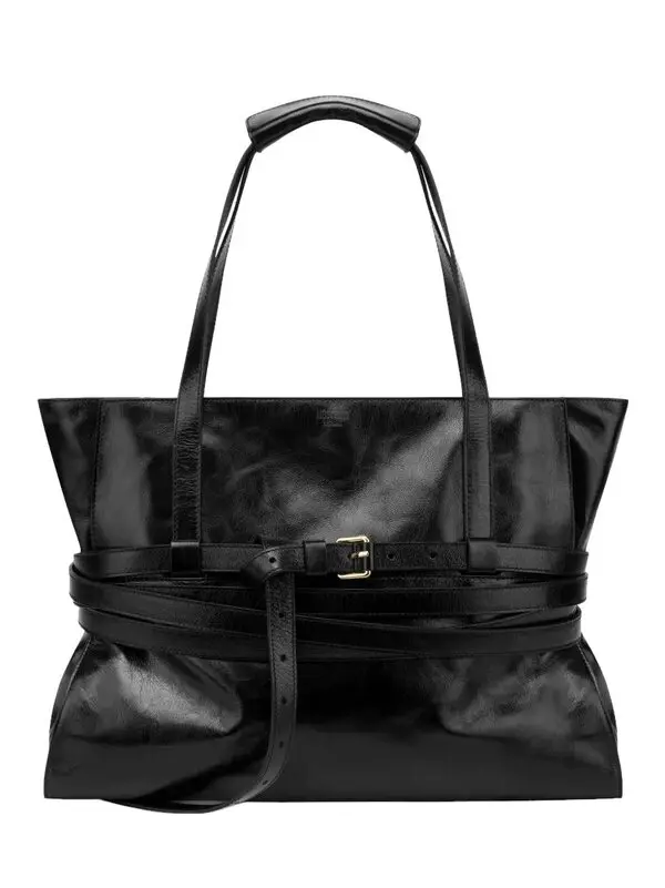 Moschino Leather Shoulder Bag - Black