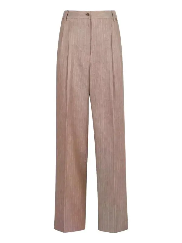 Herno Pinstripe Trousers - Neutrals