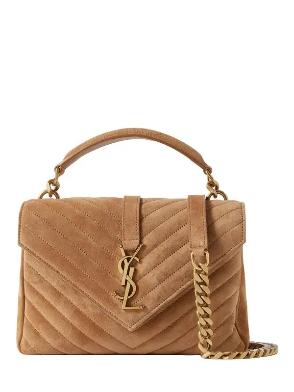 Saint Laurent College Medium Chain Shoulder Bag - Brown