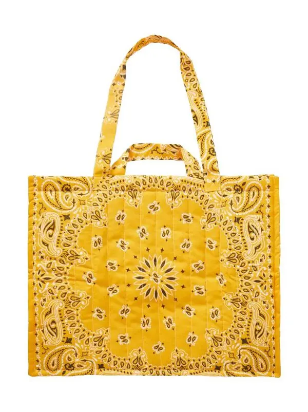CALL IT BY YOUR NAME Maxi Cabas Quilted Tote - Yellow