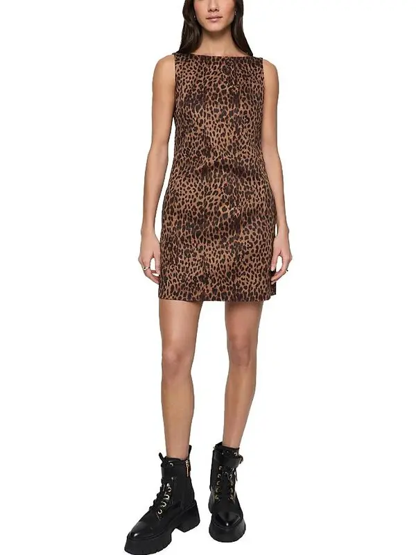 Rebecca Minkoff Aurora Mini Shift Dress - Orange Animal Print