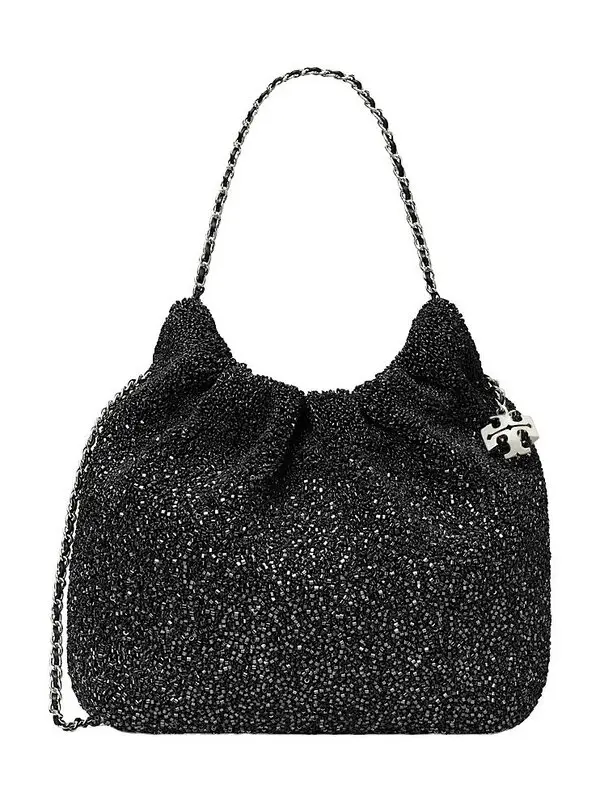 Tory Burch Fleming Embellished Mini Hobo Bag - Sugared Licorice