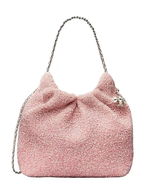 Tory Burch Fleming Embellished Mini Hobo Bag - Sugared Pink Raspberry