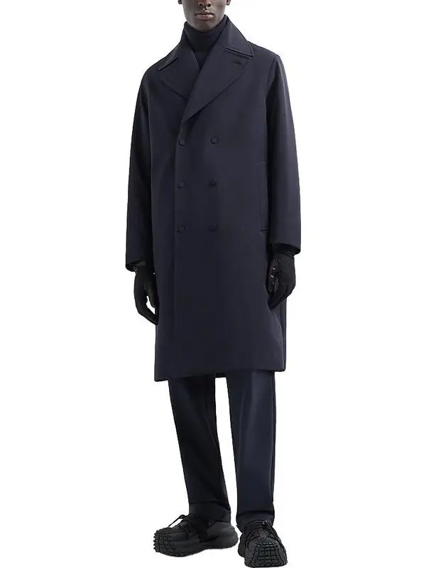 Emporio Armani Double Breasted Trench Coat - Blue Navy