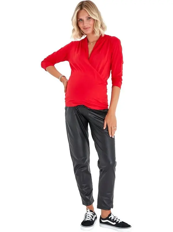 ACCOUCHEE Maternity/nursing Top - Red