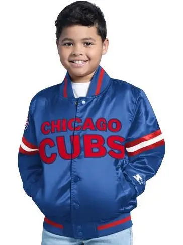 STARTER Youth Chicago Cubs Scrimmage Varsity Jacket - Royal