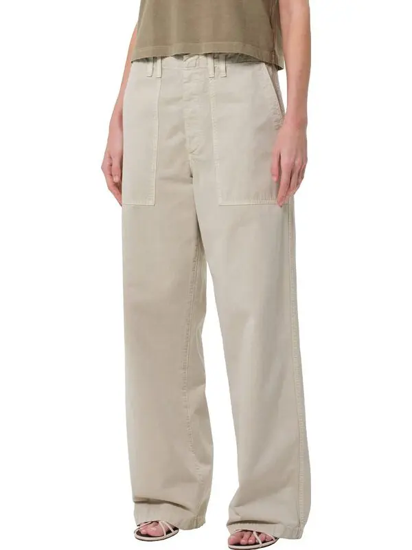 AGOLDE Yuna Low Rise Wide Leg Utility Pants - Pumice