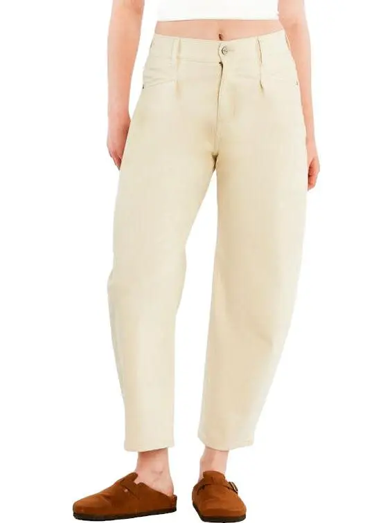 HINT OF BLU Relaxed Barrel Jeans - Almond Milk