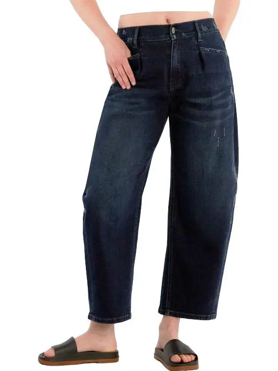 HINT OF BLU Relaxed Barrel Jeans - Deep Navy