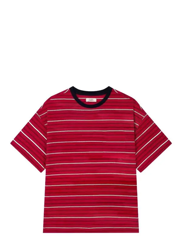 STUDIO TOMBOY Striped Short-sleeve T-shirt - Red