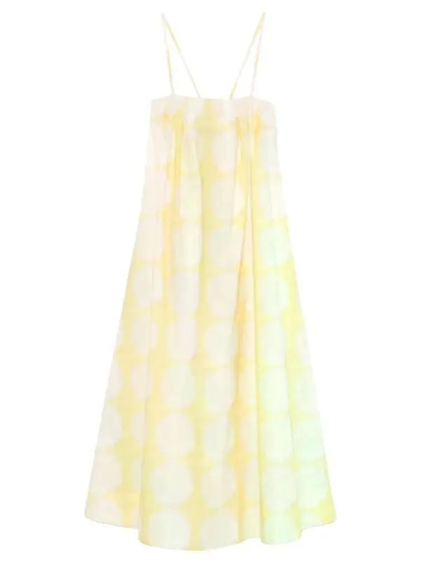 Asceno Heather Printed Dress - Yellow