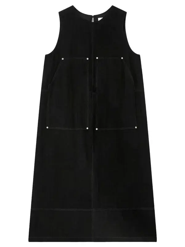 STUDIO TOMBOY Sleeveless Utility Midi Dress - Black
