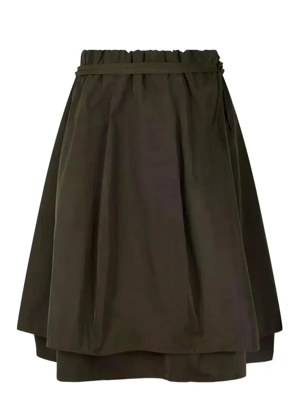 STUDIO TOMBOY Layered Drawstring Midi Skirt - Green