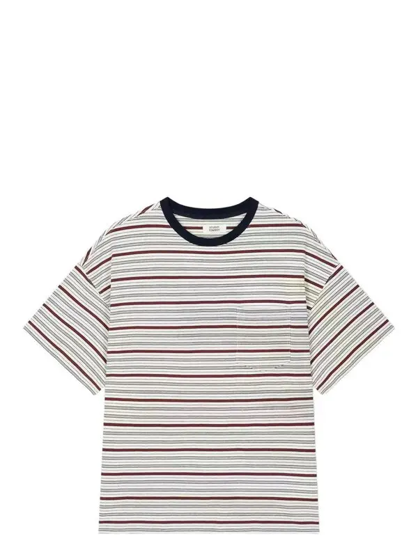 STUDIO TOMBOY Striped Pocket T-shirt - White