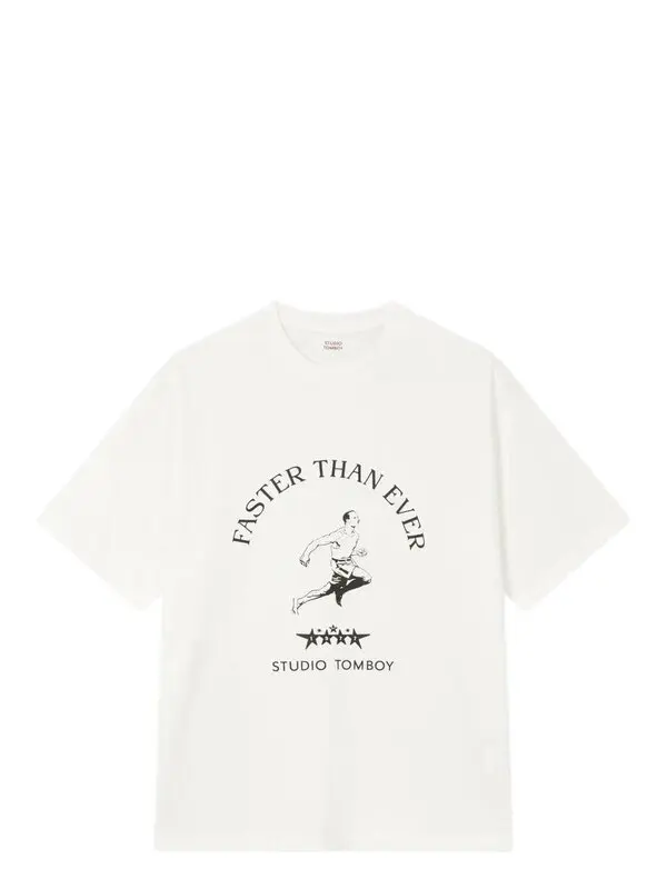 STUDIO TOMBOY Graphic Print T-shirt - White