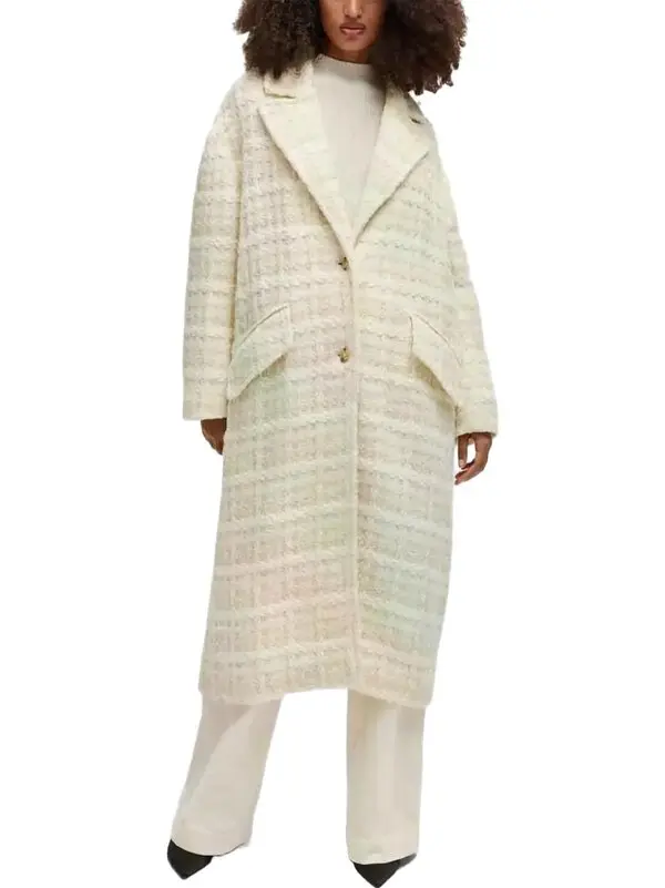 BOSS Bouclé-knit Coat - Neutrals