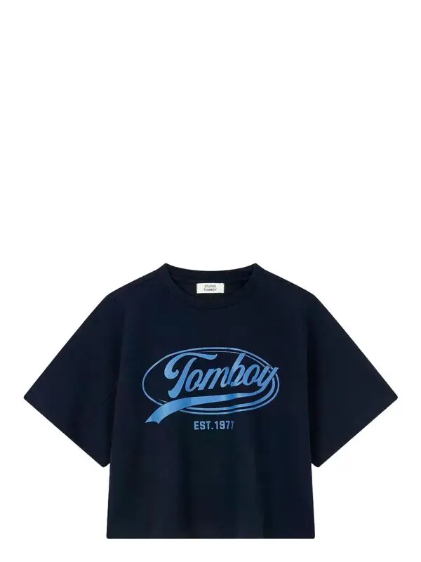 STUDIO TOMBOY Graphic-logo Cropped T-shirt - Black