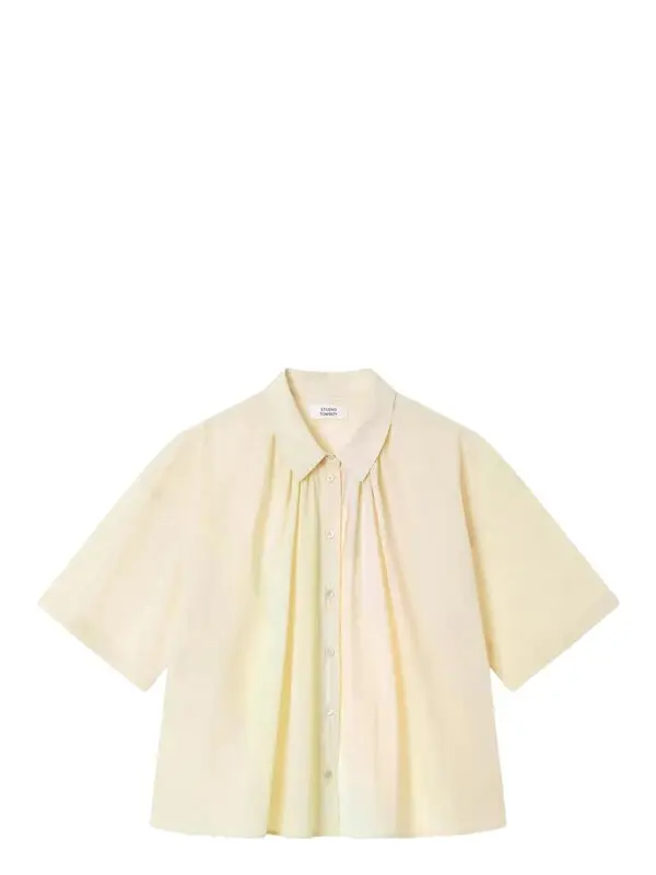 STUDIO TOMBOY Pleated Short-sleeve Shirt - Neutrals