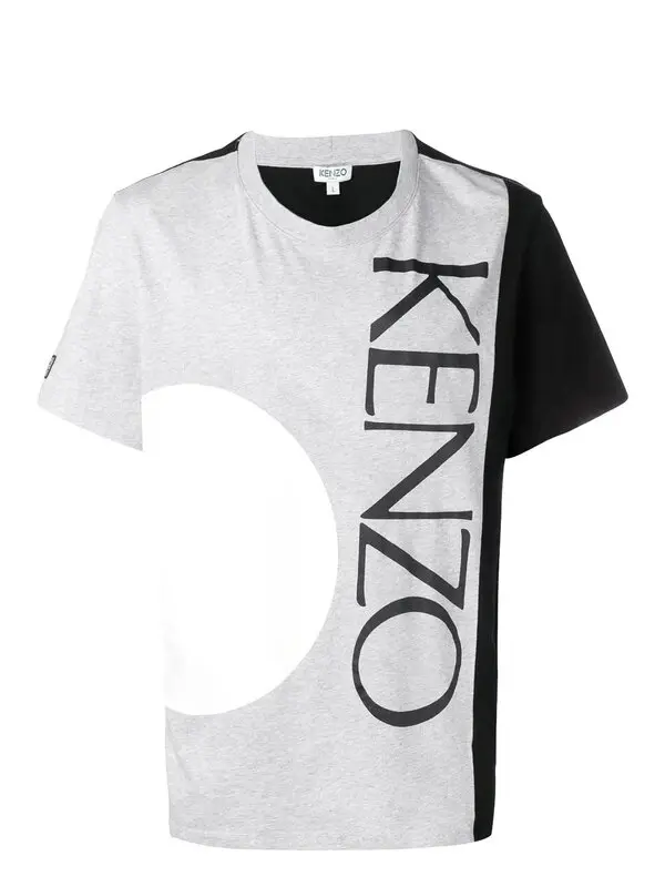 Kenzo Logo Colour-block T-shirt - Grey