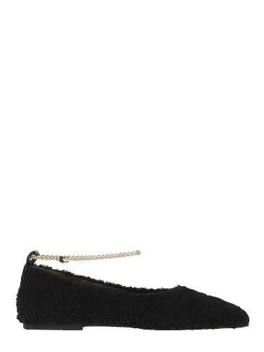 MARIA LUCA Textile Fiber Ballet Flats - Black