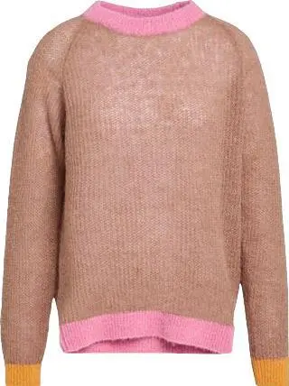 MANILA GRACE Multicolor Crewneck Sweater - Sand