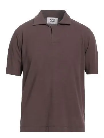 Alpha Studio Polo Shirt Size Cotton, Elastane - Brown