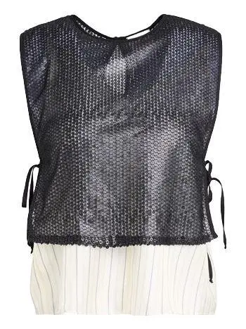 ALYSI Sleeveless Sequined Top - Black