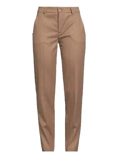 MANILA GRACE Pinstriped Tapered Pants - Camel