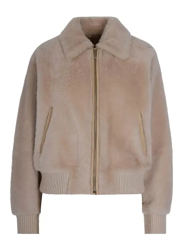 Max Mara Aloa Shearling Jacket - Beige