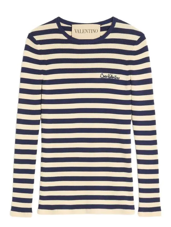 Valentino Garavani Striped Knitwear - Blue