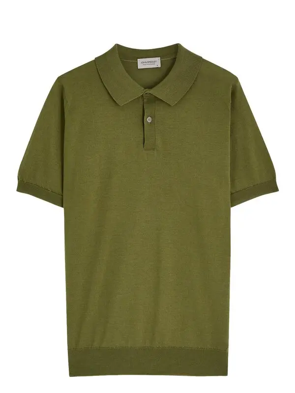 John Smedley Leyburn Wool-blend Polo Shirt - Green