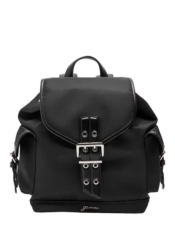 GANNI Nylon Backpack - Black