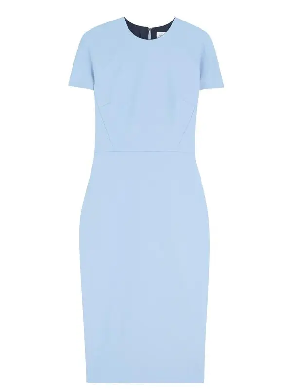 Victoria Beckham Woven Midi Dress - Blue Light