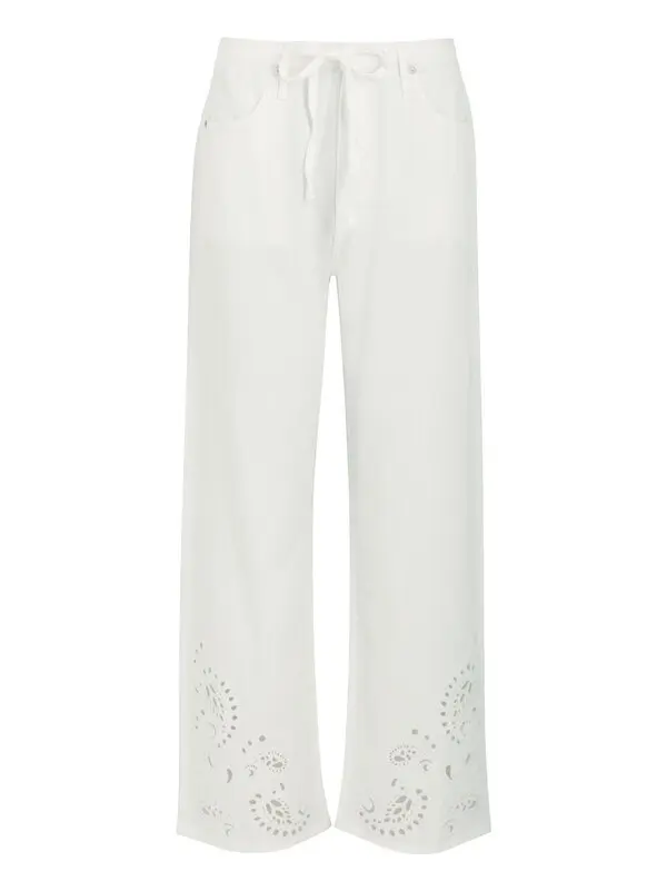 Rag & Bone Embroidered Straight-leg Jeans - White