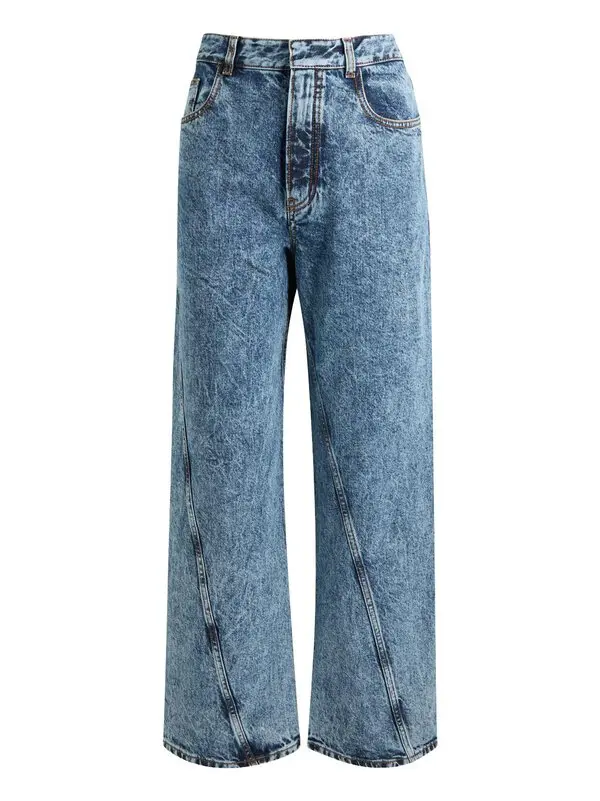 Alaïa Twisted Straight-leg Jeans - Denim