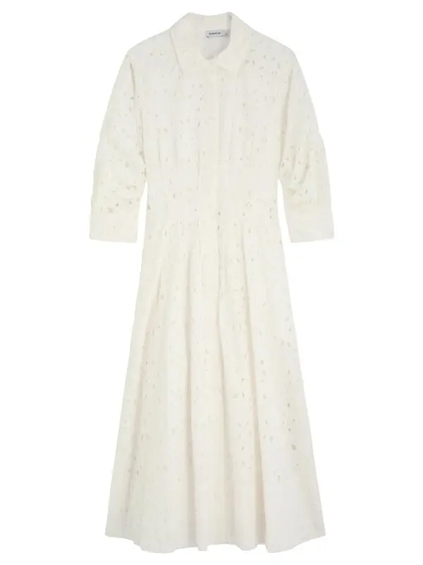 Simkhai Floral-embroidered Cotton Midi Dress - White