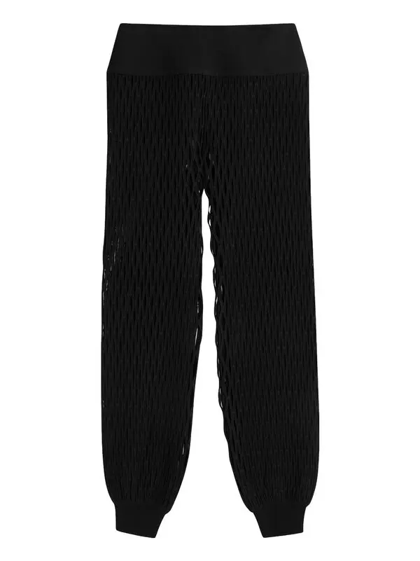 Alaïa Open-knit Stretch-jersey Trousers - Black