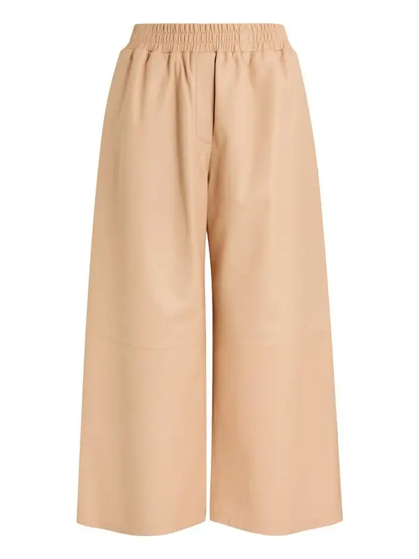 ARMA Elizabeth Wide-leg Leather Trousers - Beige