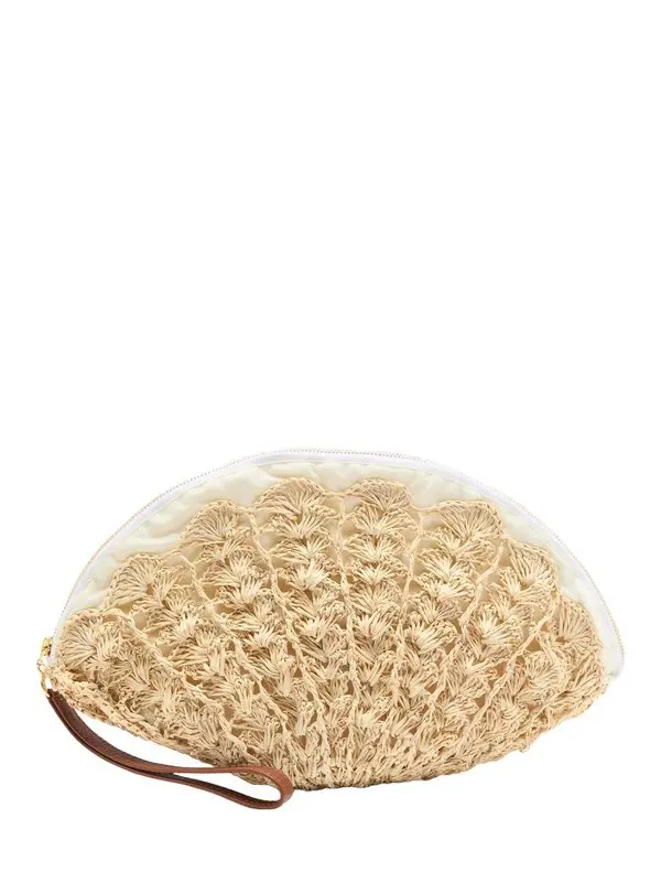 SENSI STUDIO Seashell Straw Clutch - Natural