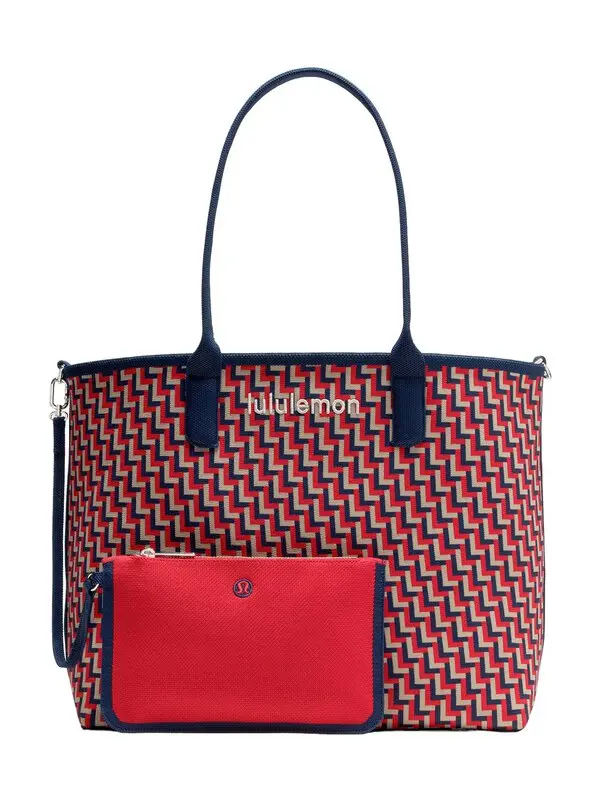 Lululemon Classic Knit Tote Bag - Club Blue/oxford Red/sheer Oak/silver