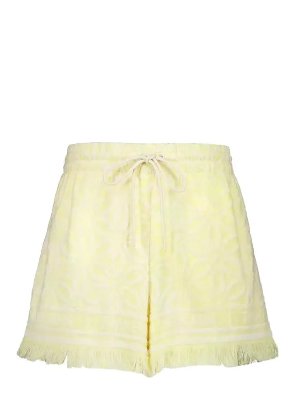 Zimmermann Coco Fringed Jacquard Shorts - Yellow