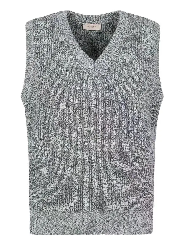 Agnona V-neck Vest - Blue