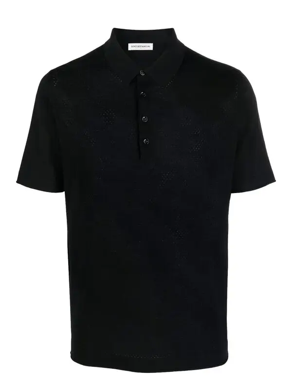 GOES BOTANICAL Merino Polo Shirt - Black