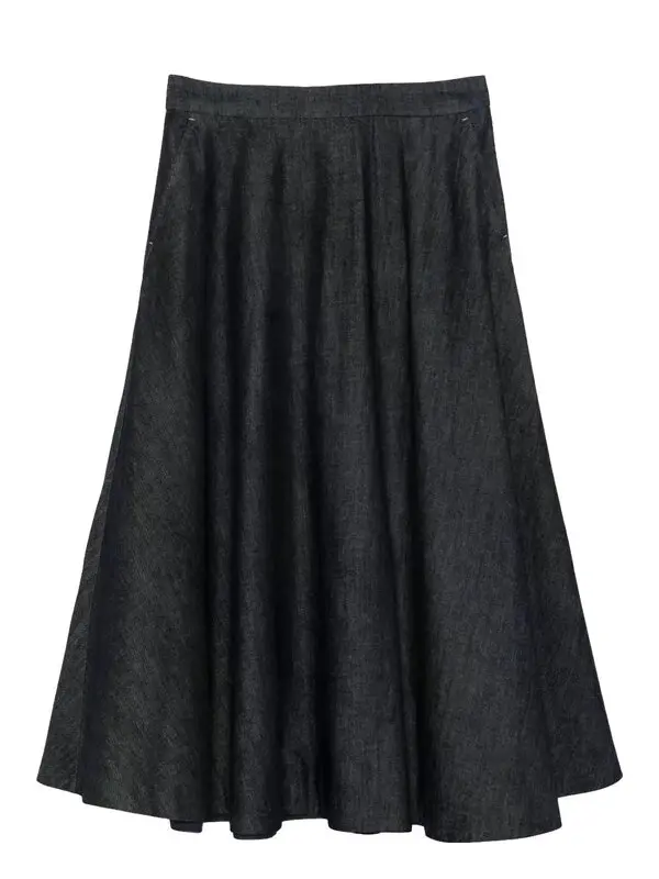 Max Mara Denim Midi Skirt - Blue