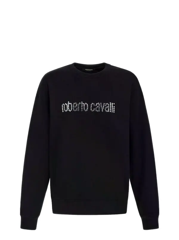 Roberto Cavalli Logo-studded Cotton Sweatshirt - Black